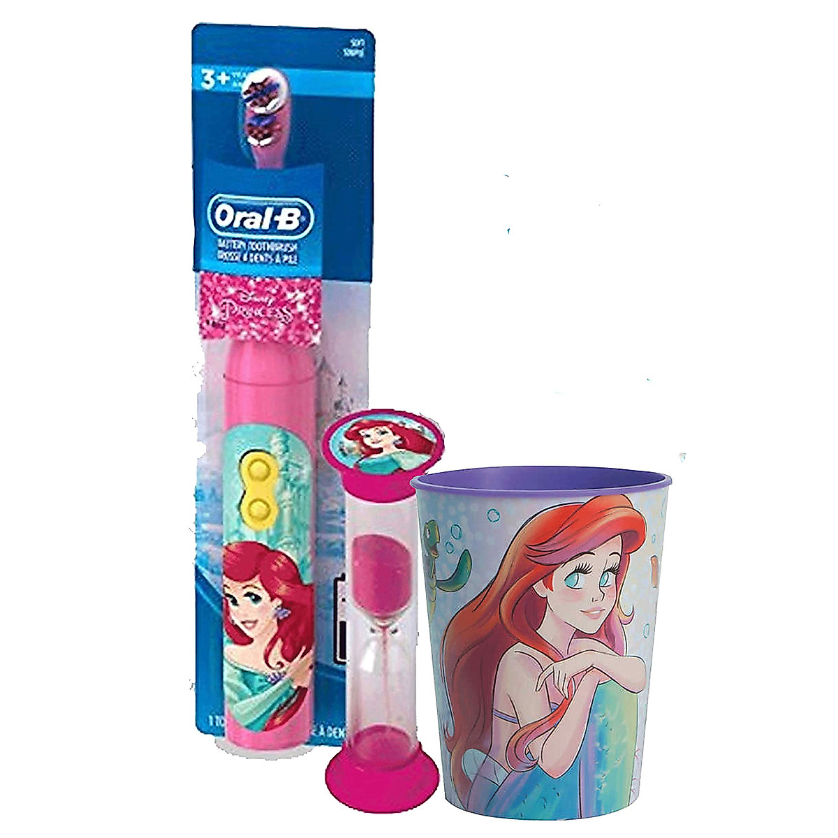 Assorted Girl's Bright Smile Oral Hygeine Bundles! All Your Favorite Characters! (3 Piece, Princess-Ariel)