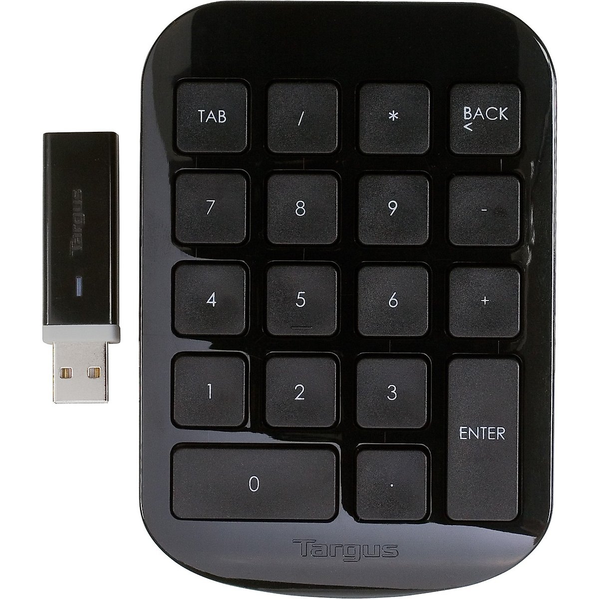 Targus Wireless Numeric Keypad, Black - Nano USB Receiver, Full-Size Keys for Increased Accuracy, Battery Life Indicator - Supports Windows, macOS, and Chromebook (AKP11US)