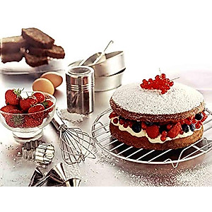 TeamFar Round Cooling Rack Set of 2, 9 Inch Round Rack Baking Steaming Roasting Rack Set Stainless Steel, Healthy & Dishwasher Safe, Mirror Finish & Rust Free