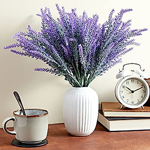 12 Bundles Artificial Lavender Flowers, Wild Purple Fake Plants for Bouquets for Wedding, Easter Decorations, Door Wreaths, Farmhouse Home Decor (14 x 2 x 3 in)