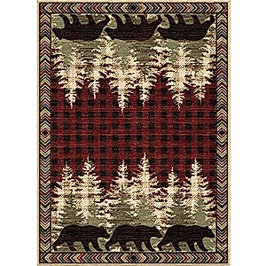Mayberry Rug Blowing Rock Area Rug, 7'10"x9'10", Red