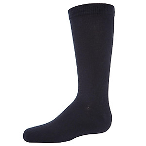 MeMoi Boys' 3 Pair Pack Flat Crew Socks Black 6-7