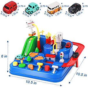 Race Tracks for Boys, Car Toys STEM Track Adventure Educational Toys for Toddlers 3 4 5 6 7 8 Year Old Boys Girls Gifts (W18TY0045US-A)