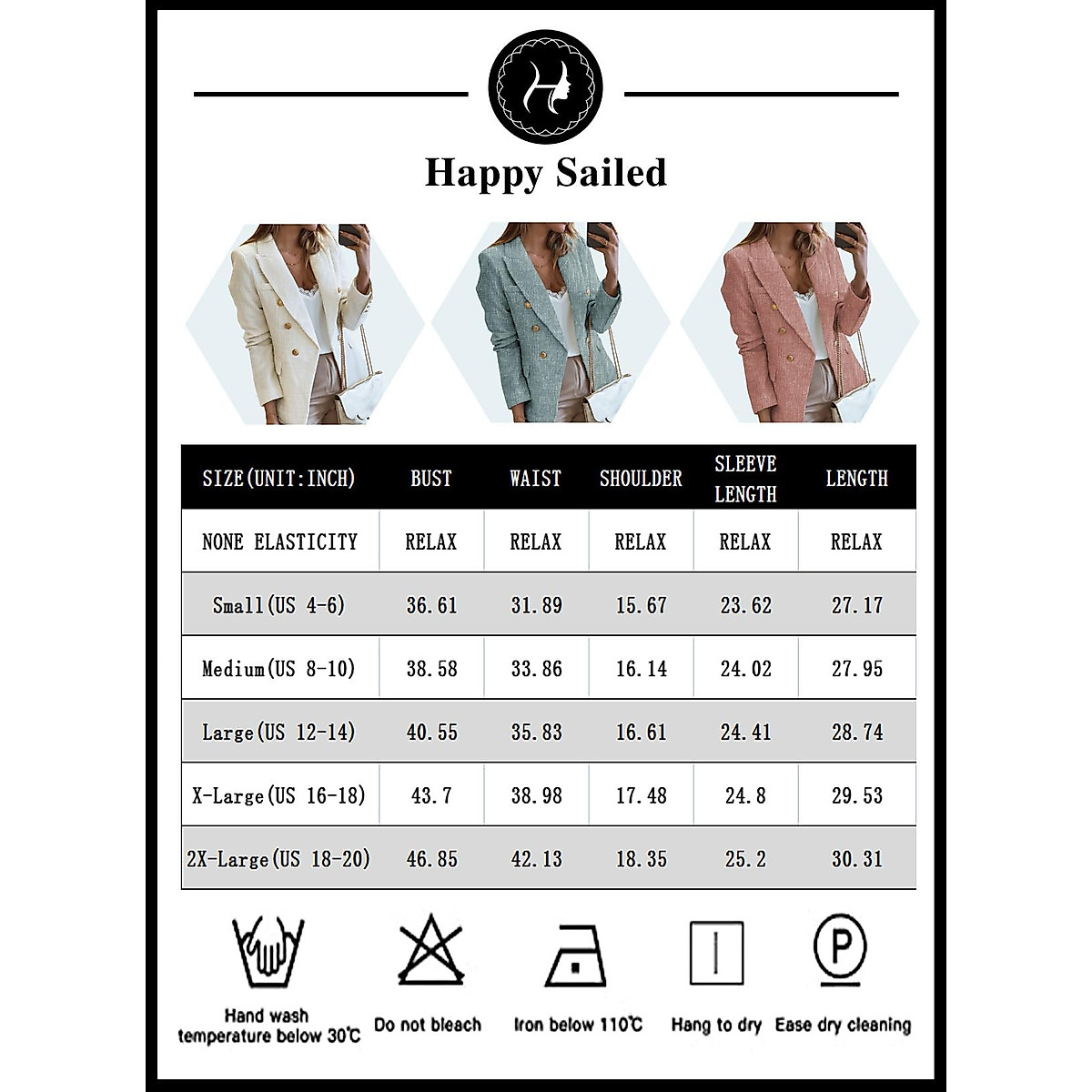 Happy Sailed Womens Tweed Blazer Jackets Fashion Double Breasted Lapel Collar Business Blazers with Pockets Long Sleeve Open Front Office Professional Blazer Work Suits 2024 Green Medium