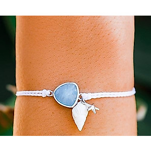 Pura Vida Bracelets Pack Salty Riviera Rosary Bracelet Stack - Set of 3 Stackable Bracelets for Women, Summer Accessories & Cute Bracelets for Teen Girls - 2 Chain Bracelets & 1 String Bracelet