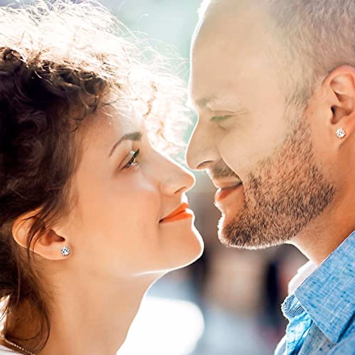 Moissanite Stud Earrings Screw Back 2.0CT 6.5MM*2 18K White Gold Plated S925 Sterling Silver Round Cut D Color VVS1 Clarity Lab Created Moissanite Diamond Earrings for Women Men