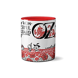 The Wonderful Wizard of Oz by Frank Baum Mug. Coffee Mug with Wizard of Oz Poppy field book design,Literature Mug, Book Mug, Bookish Mug, Book Lover Mug
