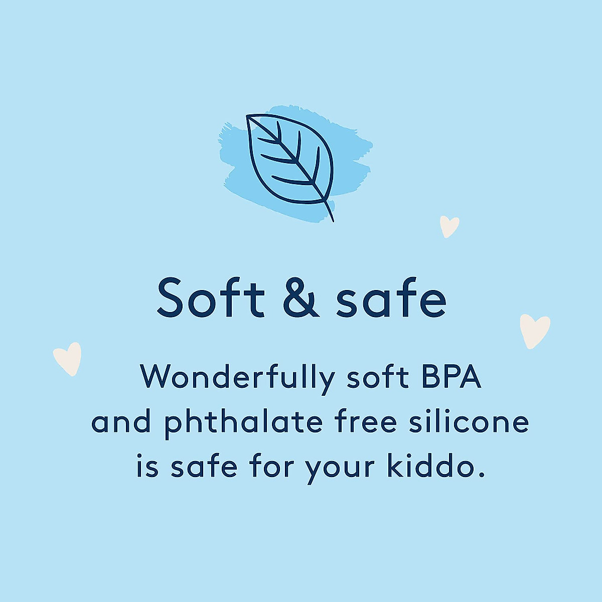 ABBY&FINN Silicone Baby Bib, Blue with Pearl Necklace, Waterproof, BPA Free Silicone, Easy Wipe Clean, Dishwasher Safe, For Baby & Toddler