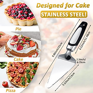 10 Pcs Pizza Spatula Pie Server Set Stainless Steel Pizza Spatula Cake Cutter Serrated Cake Server Tart Dessert Pie Slicer with Comfortable Handle for Wedding Birthday Kitchen Cutting Serving Utensils