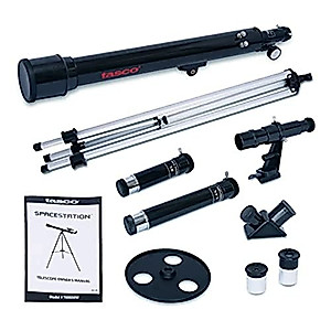 TASCO Spacestation 600 x 50mm Refractor Telescope, Astronomy Telescope for Adults and Beginners, Black