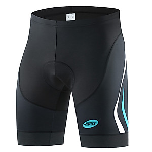 Bike Short Padding Spandex Cycling Pants Padded for Men Moisture Wicking Spinning Biking US XXL White Blue