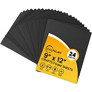24 Ct Sheets Black EVA Cosplay Foam in 9” x 12’’ Sheets; High Density Thick Foam 85 kg/m³, 6mm (1/4”); Great for Costumes, Props, Armor, Masks, Arts and Crafts Projects