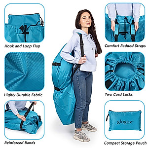 Glogex Stroller Travel Bag for Airplane, Gate Check Stroller Bag, Durable, Lightweight, Waterproof, with Carry Straps, Easy to Transport