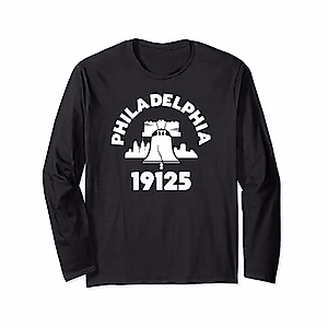 Philly Neighborhood 19125 Zip Code Philadelphia Liberty Bell Long Sleeve T-Shirt