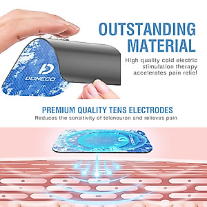 [Cold Pain Therapy] DONECO TENS Unit Pads 2X4 10 Pcs Replacement Pads Cooling Electrode Patches for Cold Physiotherapy and The Treatment of Chronic Local Pain