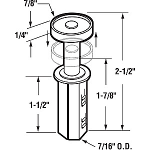 Prime-Line N 6544 Spring-Loaded Bi-Fold Door Top Guide Wheel (2 Pack)