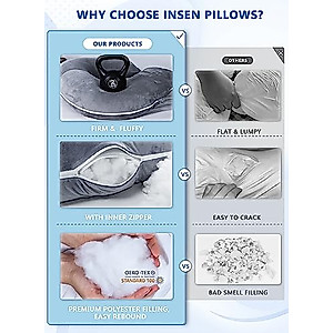 INSEN Pregnancy Pillows, C Shaped Pillows for Sleeping Support, Maternity Body Pillow Pregnant Women with Removable Velvet Cover, Gray, 58 Inch