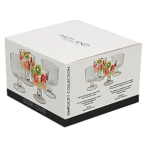 Artland Simplicity Serving Coupes, Set of 4, 16-Oz, Clear