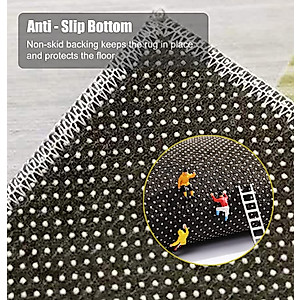 Gray & Blue Entry Carpet Runner Rugs for Hallway, 5 6 7 8 9 10 11 12 13 14 15 18 20ft Long, 2 2.6 3 4ft Wide, Washable Thin Floor Mat (0.6x3.4m/2x11ft)