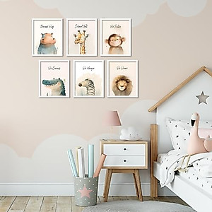 BigWig Prints Safari Nursery Decor - Baby Animal Wall Art, Jungle Nursery Posters, Safari Room Decorations for Boys, Inspirational Animal Art for Baby Rooms - Unframed Set of 6 (8x10)