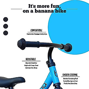 Banana LT Balance Bike - Lightweight Toddler Bike for 2, 3, 4, and 5 Year Old Boys and Girls - No Pedal Bikes for Kids with Adjustable Handlebar and seat - Aluminium, EVA Tires - Training Bike (Blue)