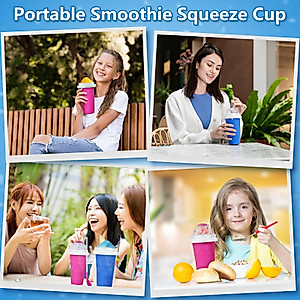 Slushy Maker Cup 2 Pack, DIY Magic Quick Frozen Slushie Cup, Cooling Cup, Slushy Cup, Cool Stuff, Double Layer Portable Smoothie Squeeze Cup for Juices, Milk and Ice Cream Make
