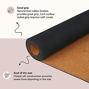 Shakti Warrior Mandala Cork Yoga mat,Extra Long and Wide,Artist Designed, Premium eco friendly mats, Non Slip, Great for Regular & Hot Yoga, Pilates and Work out (84 inchx27 inchx2mm Thick)