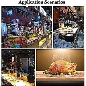 LINKANRUO Hanging Food Heat Lamp,Retractable Food Heating Lamp, with 250mm Food Warmer Lampshade and Bulb 250W, for Buffet,Kitchen,Restaurant,Catering Lamps