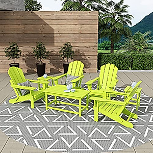 WestinTrends Malibu Outdoor Coffee Table, 35" x 17.5" All Weather Poly Lumber Patio Adirondack Coffee Table for Garden Lawn Porch Balcony, Lime