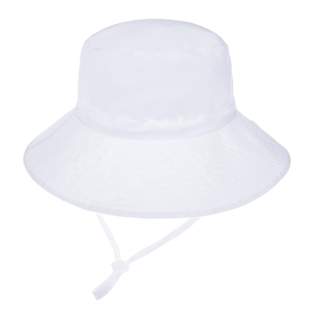 Baby Sun Hat Toddler Beach Summer Hats UPF 50+ for Baby Girl Boy Adjustable Cap White 6-12 Months