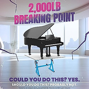 Liquid Stands Piano Keyboard Stand - Z Style Adjustable and Portable Heavy Duty Music Stand for Kids and Adults -Fits 54-88 Key Electric Pianos - Sturdy Musical Keyboard Stand (Light Blue)