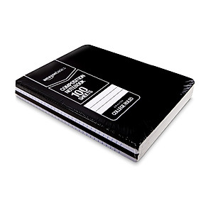 Amazon Basics College Ruled Composition Notebook, 100 Sheet, Assorted Marble Colors, 4-Pack