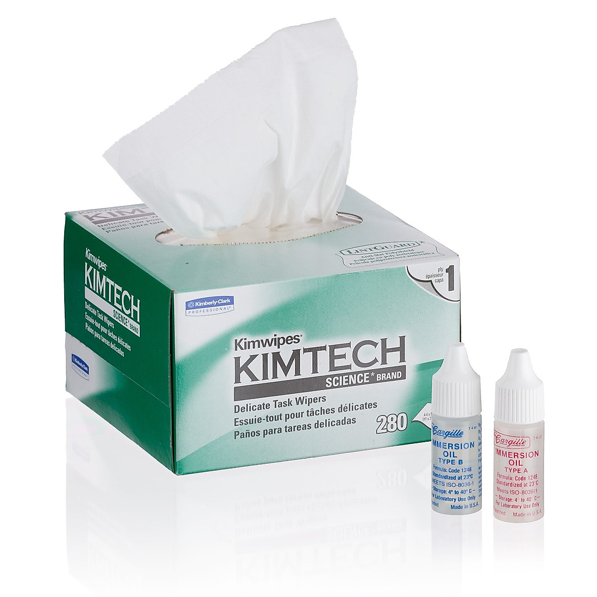 AmScope MLAB-KIM Microscope Maintenance Kit - Type A & B Immersion Oils and Kimwipes Wipers