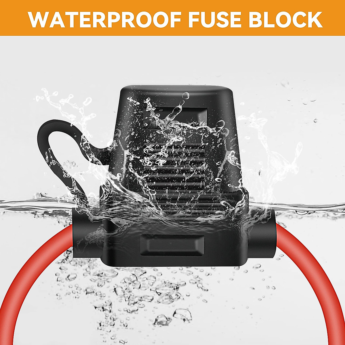 MulWark 4 Pack 10 Gauge Inline Fuse Holder Tinned Copper Marine Wire Waterproof IP67 Pigtail Blade Fuse Block Relay with 40 AMP Fuse Holder