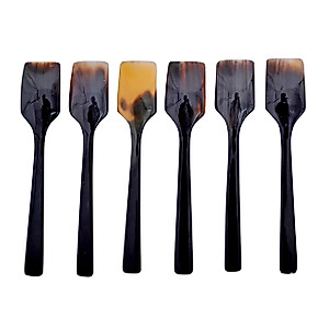 Marycrafts Set of 6 Long Buffalo Horn Caviar Mustard Jam Spoons
