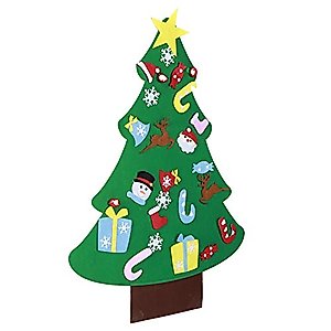 CUIFATI Felt Christmas Tree, DIY Game Could Show Kids Creativeness, Made Felt Fabric, DIY Christmas Tree with 27pcs Ornaments