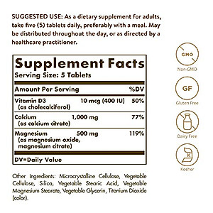 Solgar Calcium Magnesium with Vitamin D3, 300 Tablets - Promotes Healthy Bones, Supports Nerve & Muscle Function - Highly Absorbable Form - 60 Servings
