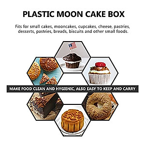 Chocolate Covered 50pcs Golden Mini Cake Boxes Clear Cake Box Macaron Boxes Square Dessert Boxes Moon Cake Box Packaging 5. 5 X 5. 5 X 4cm/ 2. 16 X 2. 16 X 1. 57inch Cupcake Boxes