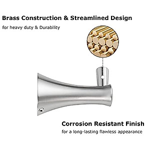 PARLOS Towel Hook, Wall Mounted Coat Hook, Brushed Nickel Robe Hook for Bathroom