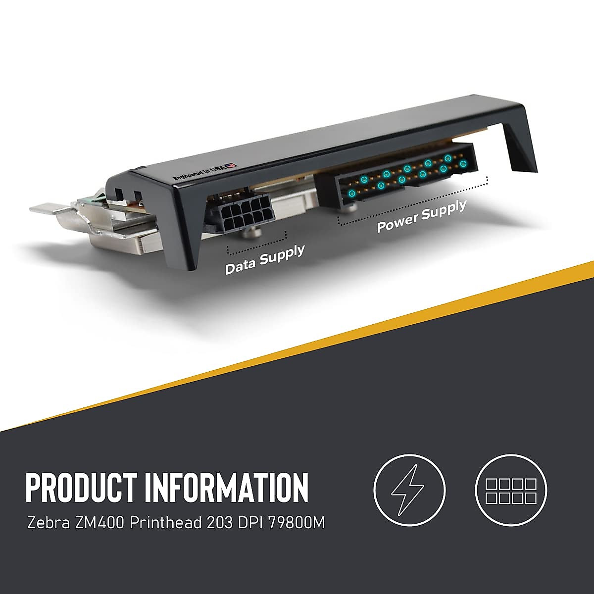 Parkwell Compatible Zebra ZM400 Printhead 79800M 203 DPI Compatible