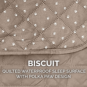 Furhaven Water-Resistant & Reversible Chair Cover Protector for Dogs, Cats, & Children - Quilted Polka Paw Living Room Furniture Cover - Biscuit, Chair