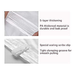 10PCs Vacuum Storage Bags for Cloths Quilt Space Saver Vacuum Bags for Blanket Including 2pc Jumbo, 2pc Large, 2pc Medium & 4pc Hand Roll Cloth Bags - with Free Pump