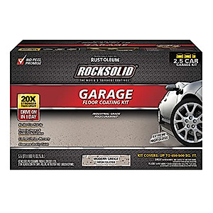Rust-Oleum 381087 RockSolid Polycuramine 2.5 Car Garage Floor Coating Kit, Modern Greige, 180 Fl Oz (Pack of 1)