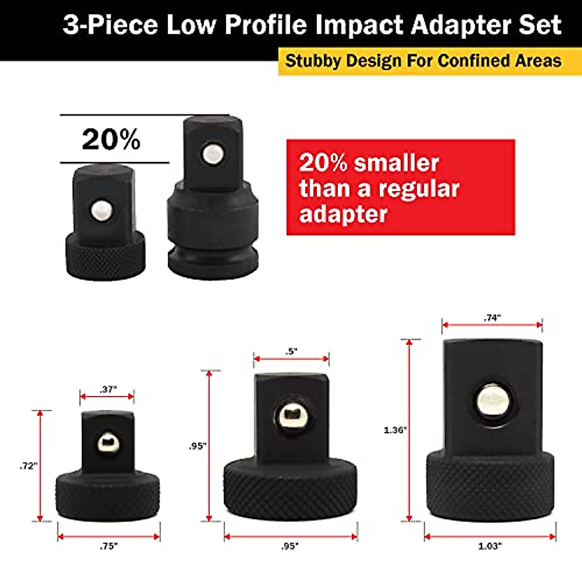 Titan Tools 30936 Low Profile Adapter Set,One Size
