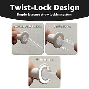 Jmoe USA Straw Adapter Kit for RTIC Jugs | 5-Pack of Reusable BPA Free Straws | Includes Cleaning Brush | Food-Grade Plastic | Compatible With Jug Lid | Easy to Clean (Half Gallon)