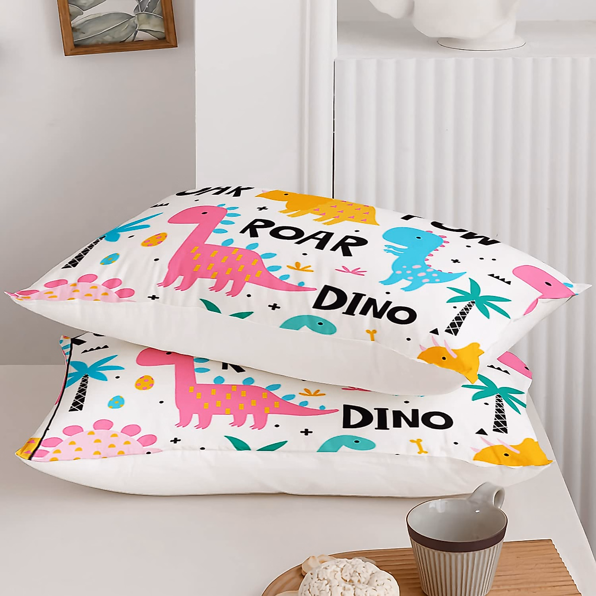 Axolotl Girls Bedding Cartoon Dinosaur Comforter Set Twin Size,Cute Dinosaur Bedding Set for Girls Teens Kids Boys Adults Room Decor,Kids Comforter Set All Season,1 Quilt 2 Pillow Cases,White