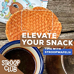 Stroop Club Coffee Infused Organic Stroopwafel Caramel Treats | Vegan, Plant-Based and Dutch-Approved Indulgence - 24 Vegan Waffle cookies (12 Packs of 2)