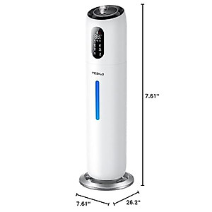 TEBILD Humidifiers for Bedroom Large Room 9L Ultrasonic Cool Mist Humidifier Top Fill Last Up to 52H with 3 Mist Speed,360°Nozzle,Timer, Night Light,Quiet Large Humidifier for Baby Adults Home Office