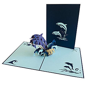 Dolphin Pop Up Card by DEVINE Popup Cards | 3D Cards Pop Up Birthday Cards for Women Mom Dad Boy Girl Husband Wife | Funny Pop Up Greeting Cards Granddaughter Niece Nephew Mother Kids Son Daughter