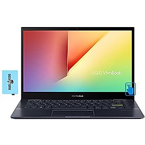 ASUS VivoBook Flip 14 Thin & Light 2-in-1 Laptop 14.0" FHD IPS Touch Display (AMD Ryzen 5 5500U 6-Core, 8GB RAM, 512GB SSD, AMD Radeon, Backlit KB, Fingerprint, Active Pen, Win10H) w/Hub